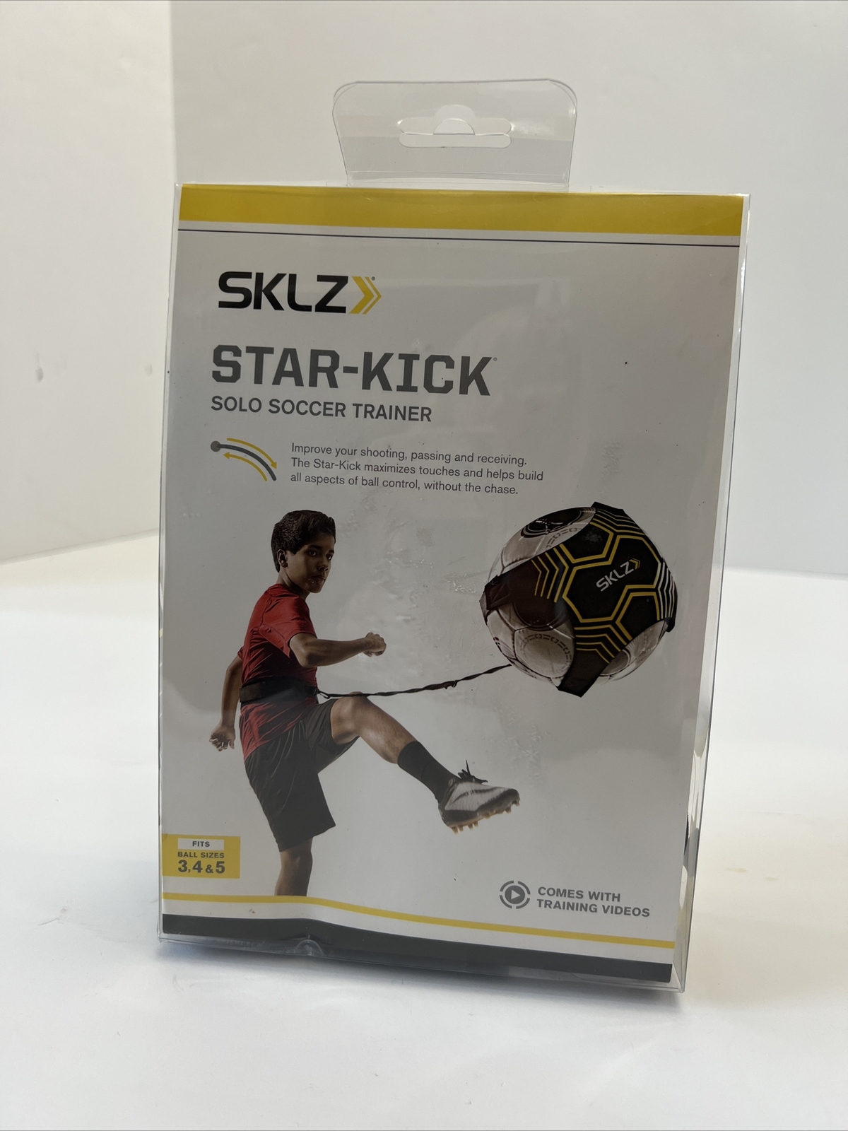 SKLZ Star-Kick Solo Soccer Trainer Black / Yellow Fits Ball Sizes 3, 4 ...