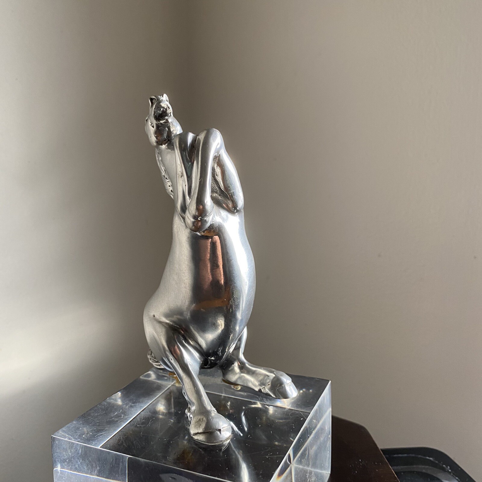 Castor Cooper Vintage MCM Pewter HORSE Sculpture on Lucite Base ...