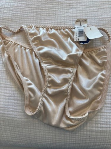 Vintage Maidenform Satin String Bikini Panties Large - Gem