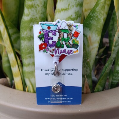 ER Emergency Nurse Badge Reel Holder/ ID / Clip | eBay
