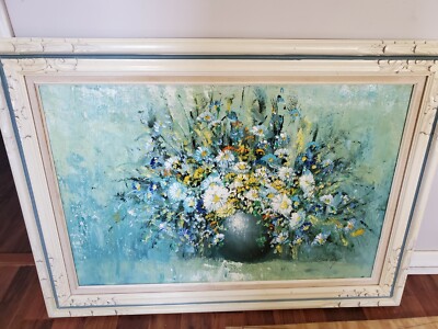 Vintage oil painting by Helen Post, signed, hand carved framed | eBay