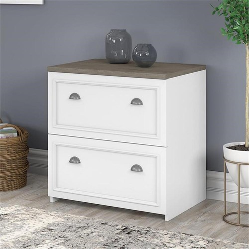 Pemberly Row 2 Drawer Lateral File Cabinet in White and Gray ...