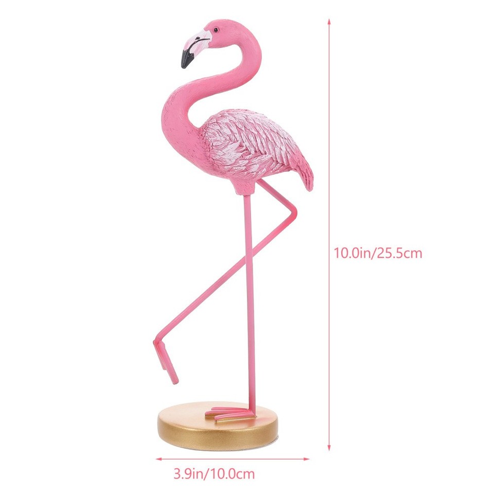 Resin Flamingo Figurine Desktop Decorative Bird Statue for Home Office ...
