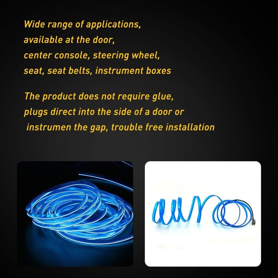 LED Auto Car Interior Decor Wire Atmosphere Strip Light Lamp ...
