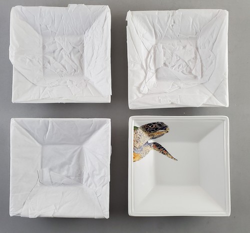 Kim Rody Creations 5" Square Tidbit Dishes Turtles 2015 Set of 4 | eBay
