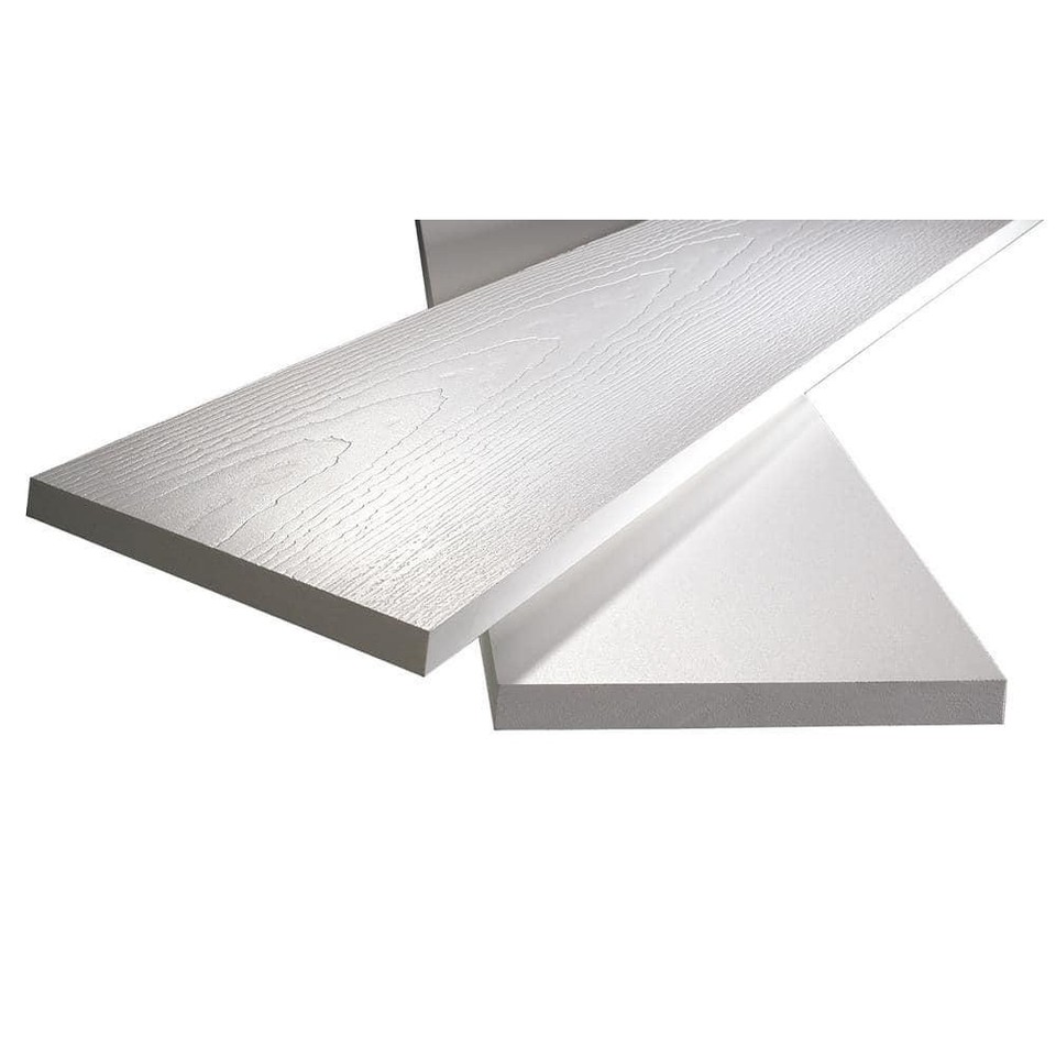 Veranda Trim White PVC Vinyl Reversible Wood Grain/Smooth 3/4"x4.5"x8 ...