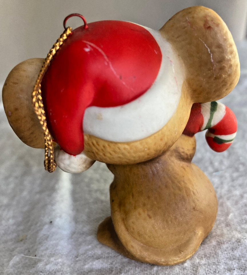 Vintage Russ Mouse 2078 With Candy Cane Christmas Ornament Ceramic | eBay