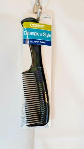 Conair detangle and style 8 3/4 super comb all hair types Black comb | eBay