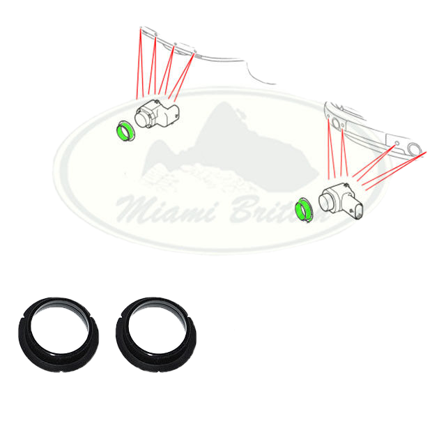 LAND ROVER DISTANCE SENSOR AID BEZEL CAP SET x2 RANGE LR4 LR2 EVOQUE ...