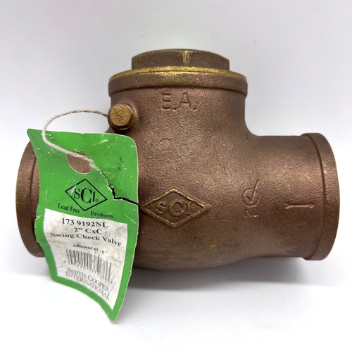 NOB 2" Smith-Cooper SCI Brass Swing Check Valve Solder Ends 200WOG 173 ...