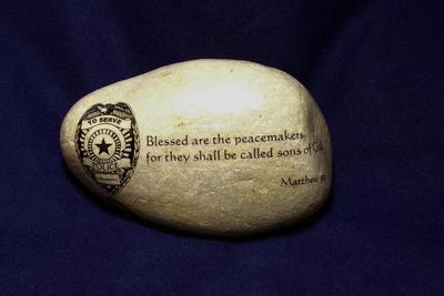 Law Enforcement Police Officer Stone gift idea Rock Blessed are the ...