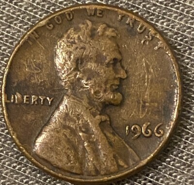 1966 Penny No Mint Mark - Lincoln Penny - Letters On Rim Error “L” DDO ...