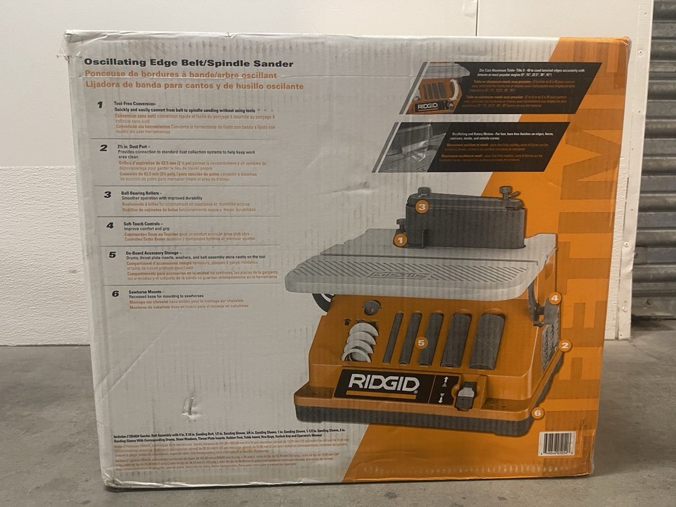 RIDGID 5-Amp Corded Oscillating Edge Belt/Spindle Sander EB4424 BRAND ...