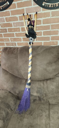 Handmade Besom Witch Broom Pentacle and the Owl Pagan Wiccan | eBay