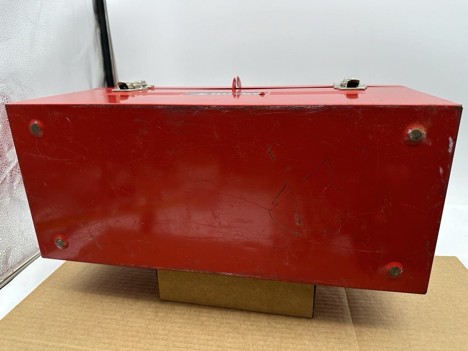 Vintage Husky Tool Box Chest Red Made In Canada 20” X 9.5” X 8.5” With ...