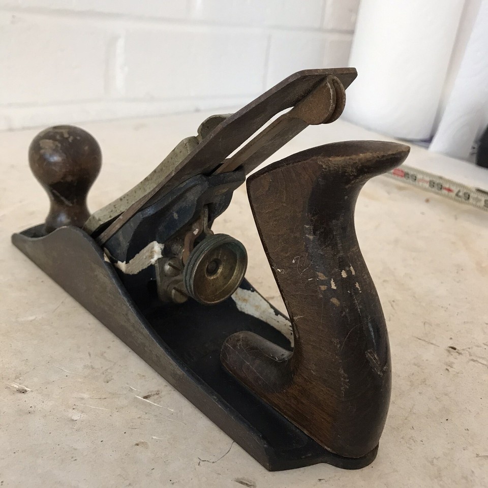 Vintage Stanley Bailey No. 4 Corrugated Bottom Plane 9-1/4” Wooden ...