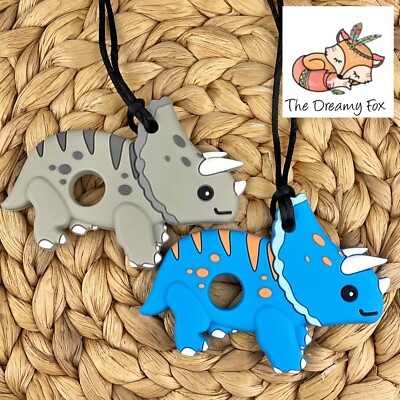 Autism Chewy Necklace - Chewie Sensory Chew ASD ADHD Dinosaur SPD ...