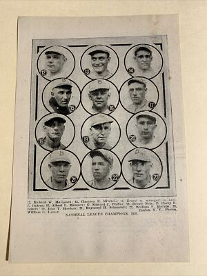 Brooklyn Robins Rube Marquard Leon Cadore Mamaux 1920 Baseball Team 4X6 ...