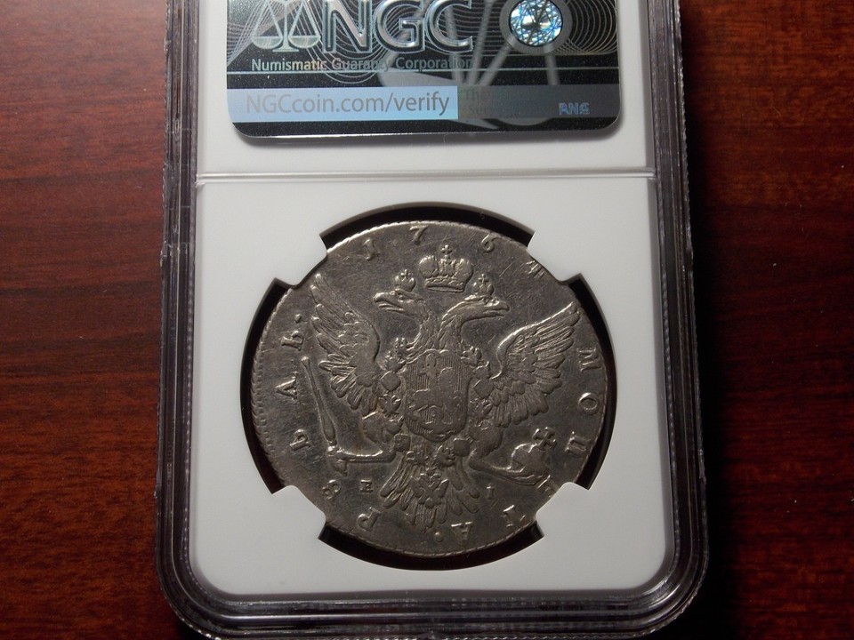 1764 Russia 1 Rouble Silver coin NGC VF Catherine The Great | eBay