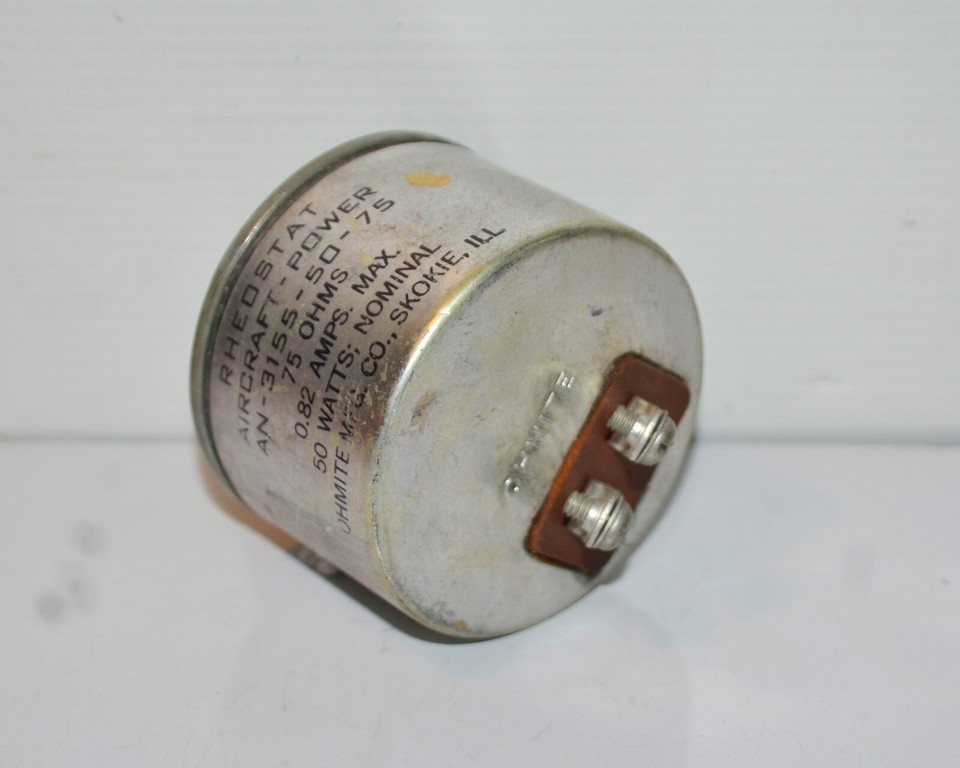 1 NOS AN-3155-50-75 Precision Aircraft power Rheostat 75 ohm 50 Watt ...