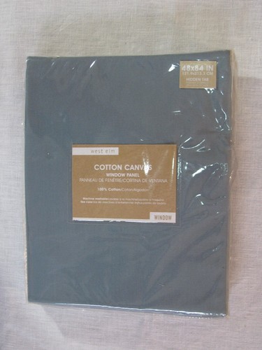 NIP West Elm Cotton Canvas 48 x 84 Hidden Tab Window Panel, Denim Blue ...