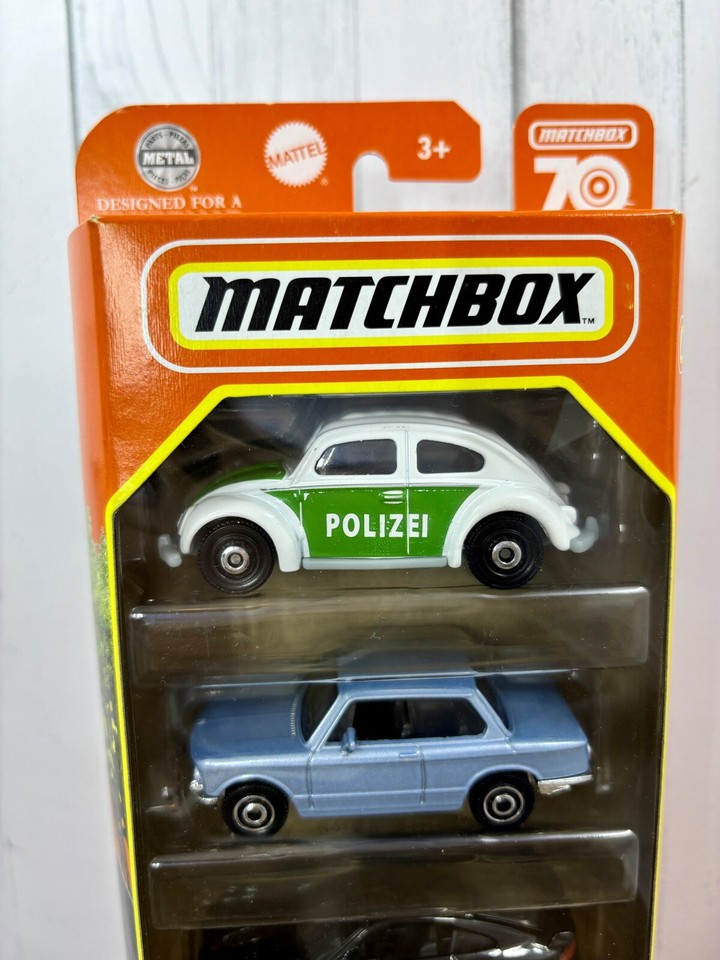 2023 Matchbox Autobahn Express IV 5-Pack HKY25 w/ '62 VW Beetle POLIZEI ...