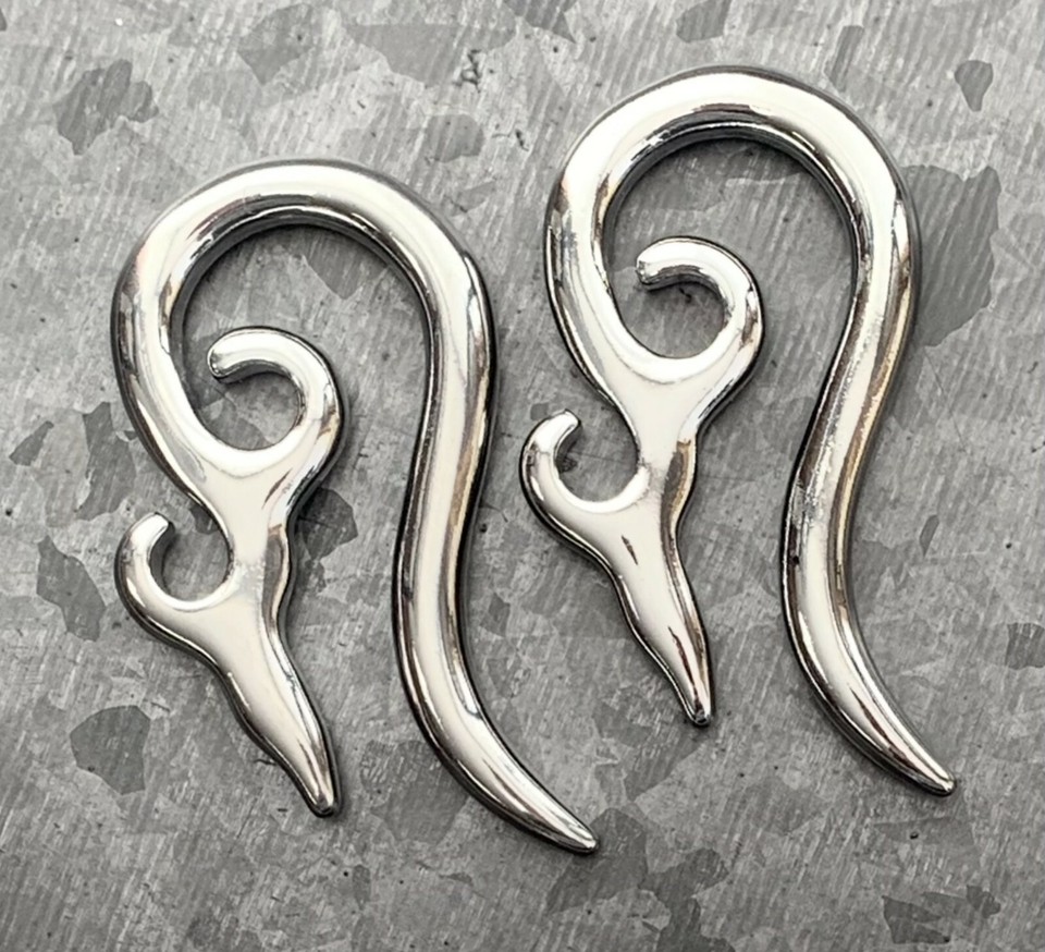 PAIR Steel Tribal Tapers Expanders Plugs Gauges Guages Body Jewelry ...