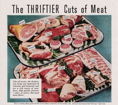 1942 Print Ad American Meat Institute Chicago Thriftier Cuts of Meat ...