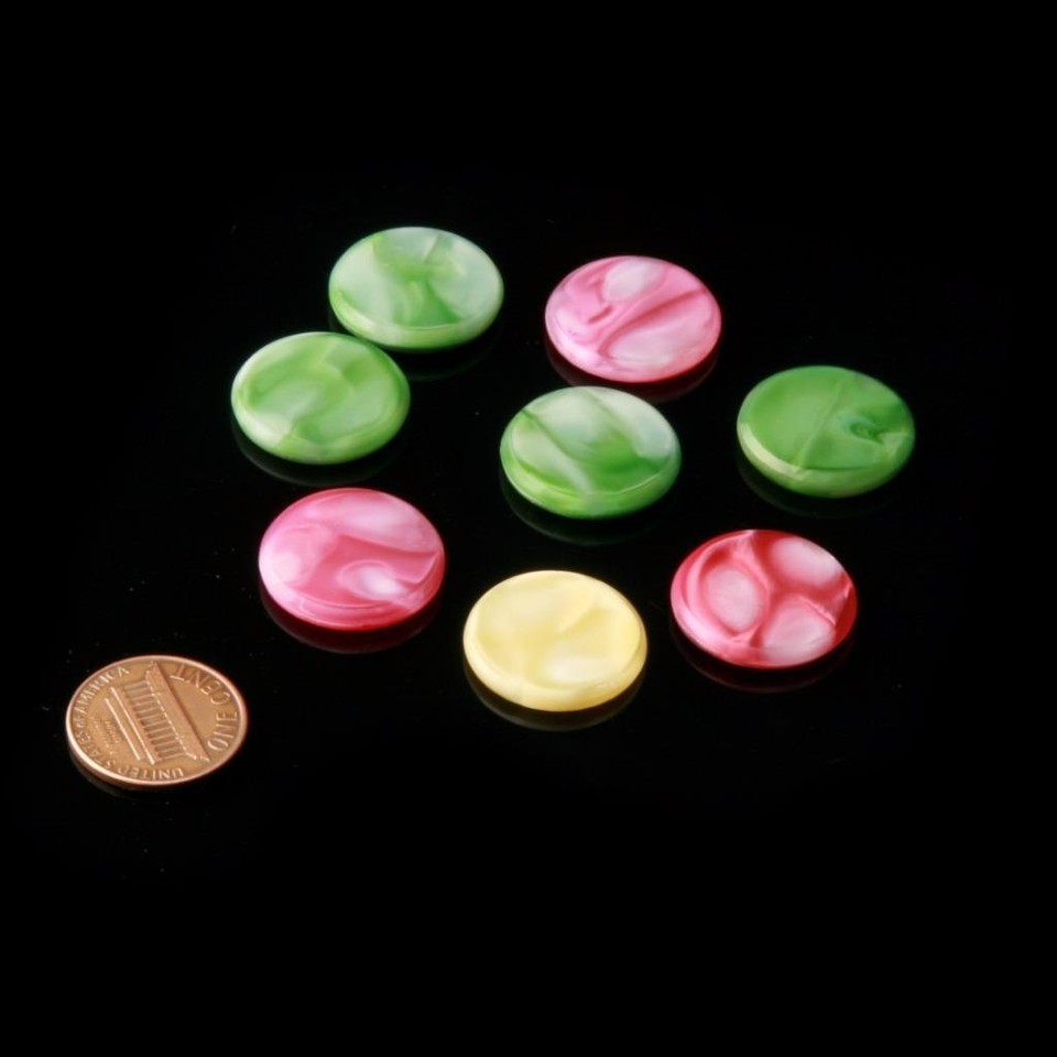Lot (8) Czech vintage satin marble gemstone round lozenge glass ...