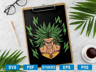 Broly Face SVG. Super Saiyan Svg. Dragon | Grelly USA