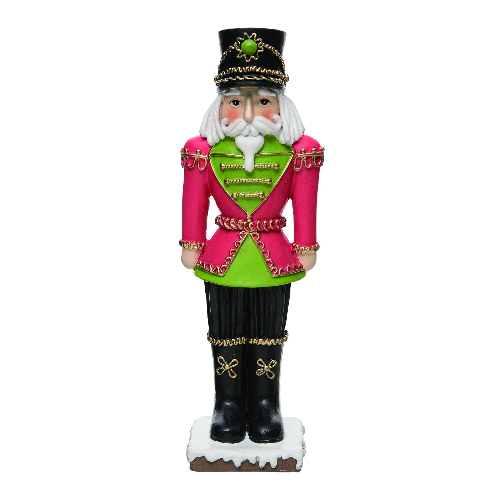 10" Neon Pink/Green/Black Nutcracker Soldier Figurine Retro Vntg ...