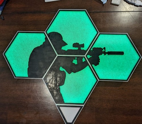 LED Lampe Hexagon Shooter Oder Eigene Cover Aus Bildern Möglich! | eBay.de