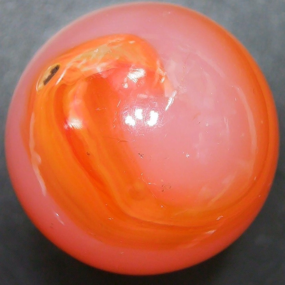 Vintage Akro Agate Pink Base Ace Corkscrew Marble. .66" Mint Condition ...