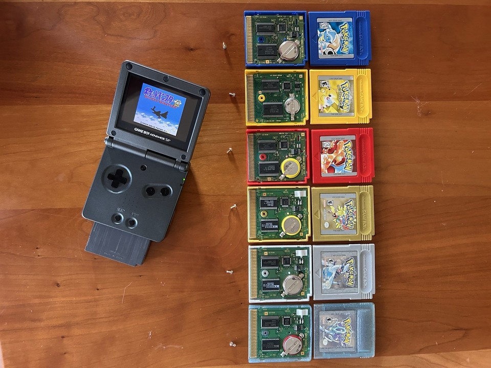 Gameboy Advanced Sp With Authentic Pokémon Game Lot & CIB Super Mario ...