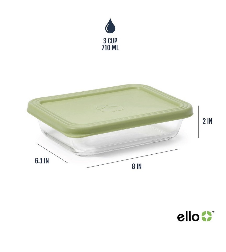 Glass Meal Prep Ello Everyday 10 Piece Set, 5 Containers - 5 Lids | eBay
