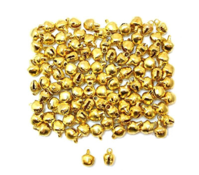 20 Cloche 10mm x 8mm x 7mm Grelots Metal Doré Clochette Jingle Bell | eBay