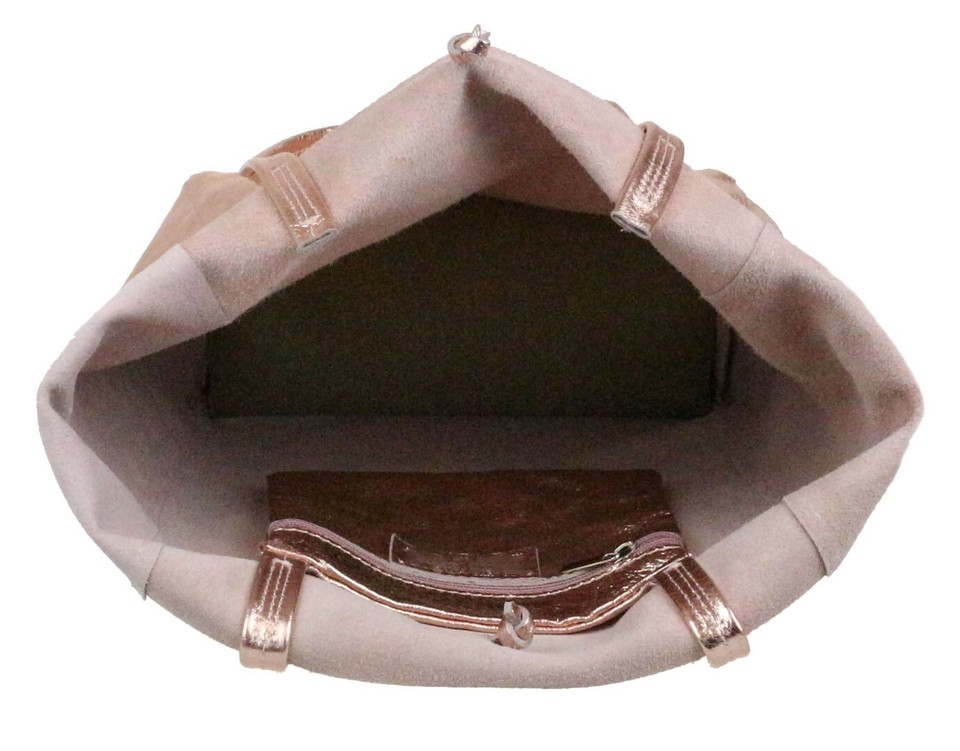 Real Italian Genuine Leather Handbag Open Top Shopper Bag Tote Handbag ...