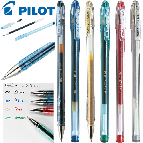 Pilot G1 07 Gel Ink Rollerball Pen 0.7mm Medium Tip G-107 - Assorted ...