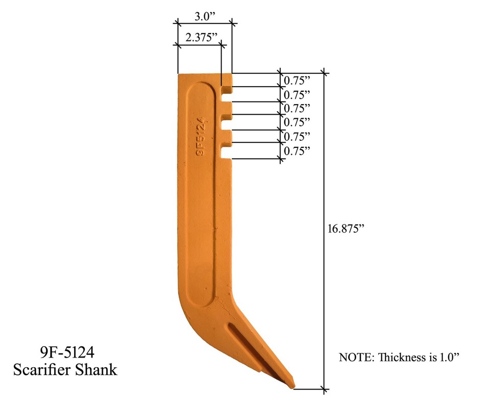 9 - Scarifier Shanks, Fits Most Caterpillar Motor Graders- 9F-5124,195 ...