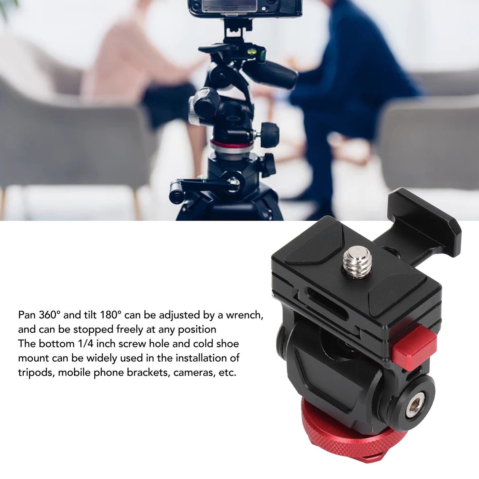Camera Monitor Holder Mount 360 Degree Rotation 180 Degree Tilt Camera ...