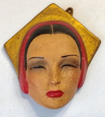 Authentic DOROTHY MARGOT MASK 3.5" Hand-Painted Composition & Original ...