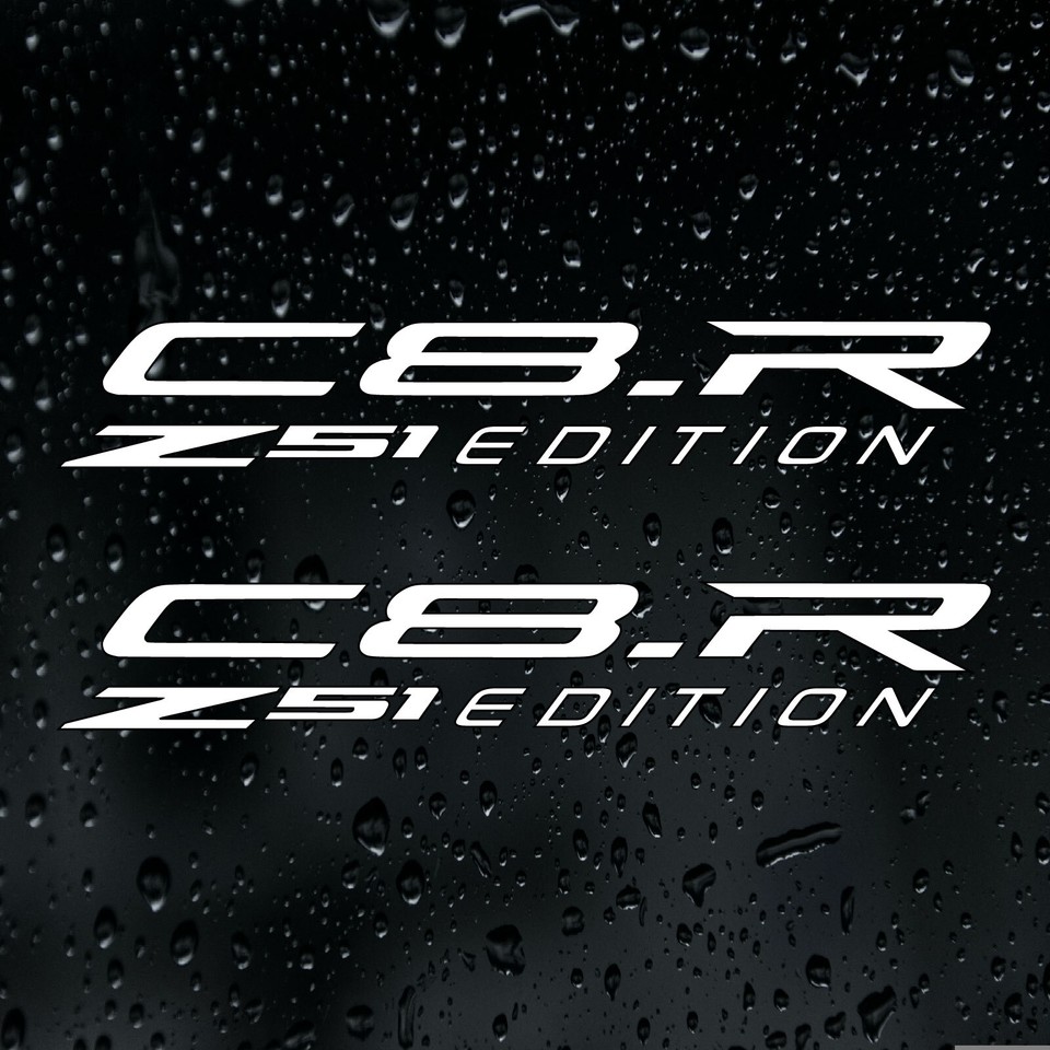Pair (2020–2024) C8.R Z51 Edition Decal for Corvette Vinyl Sticker Rear ...