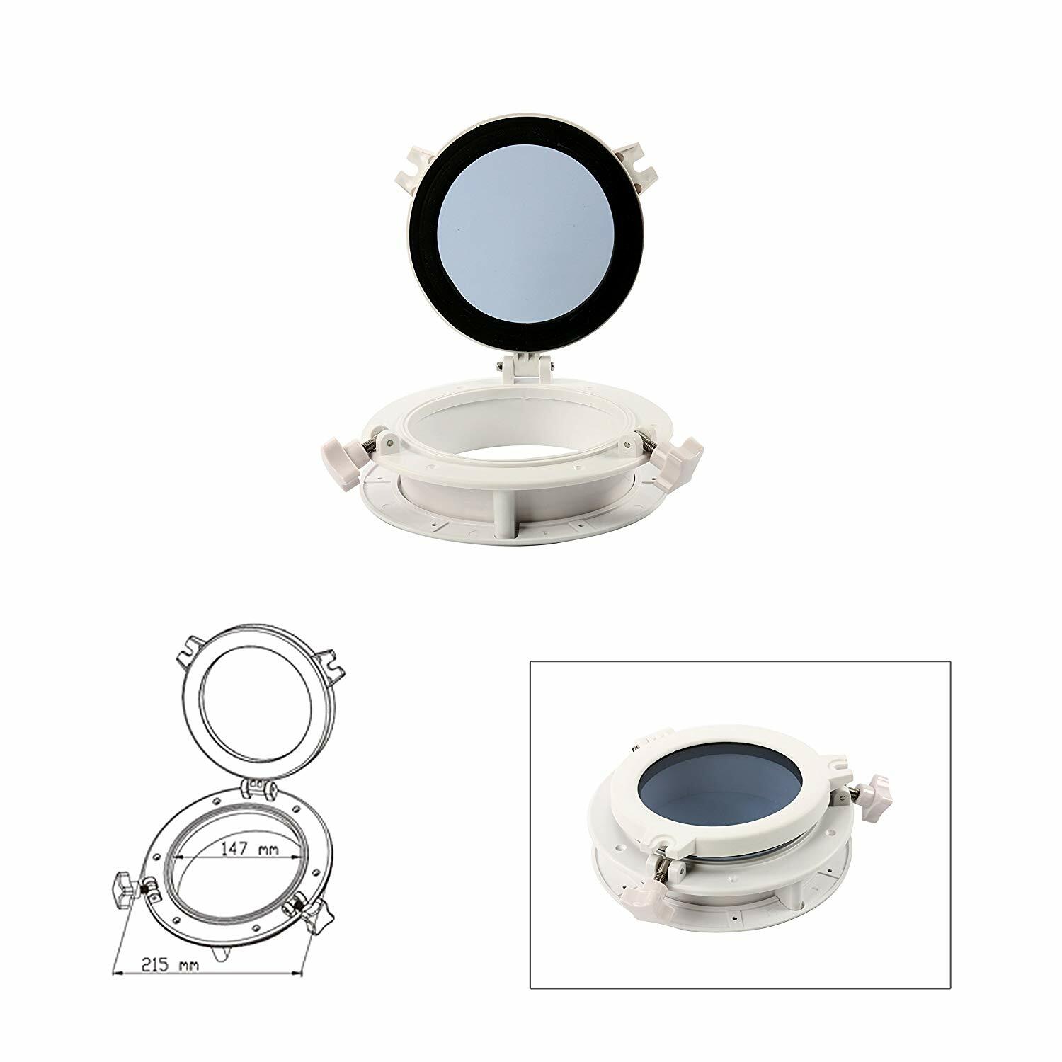 Black & White Portlight Porthole Replacement Window Port Hole ABS ...