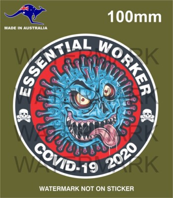 ESSENTIAL WORKER STICKER BIO HAZARD | eBay Australia