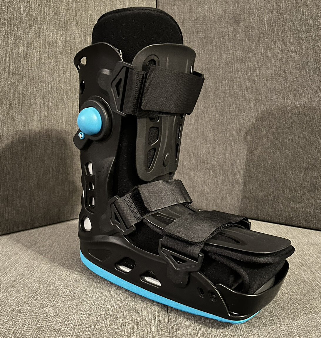 Medical Inflatable Air Cam Walker Boot Left Foot - Black/Blue (Large ...