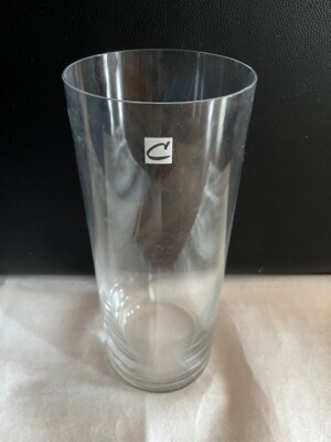 12" Cylindrical Clear Crystal Vase from Calligaris OBJECTS Collection ...