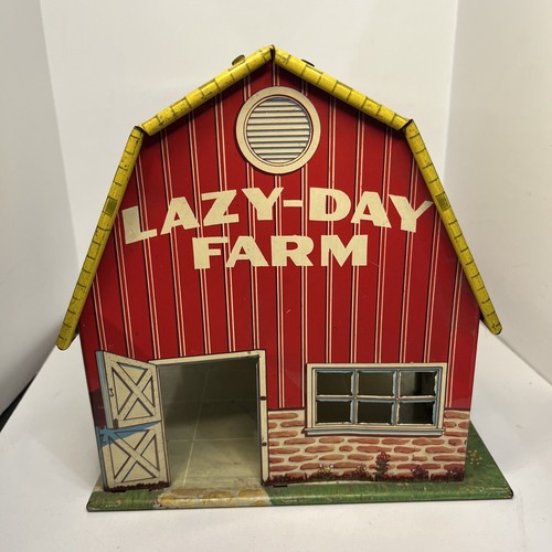 Vintage 1950s Marx Tin Litho Lazy Day Farm Playset Barn | eBay
