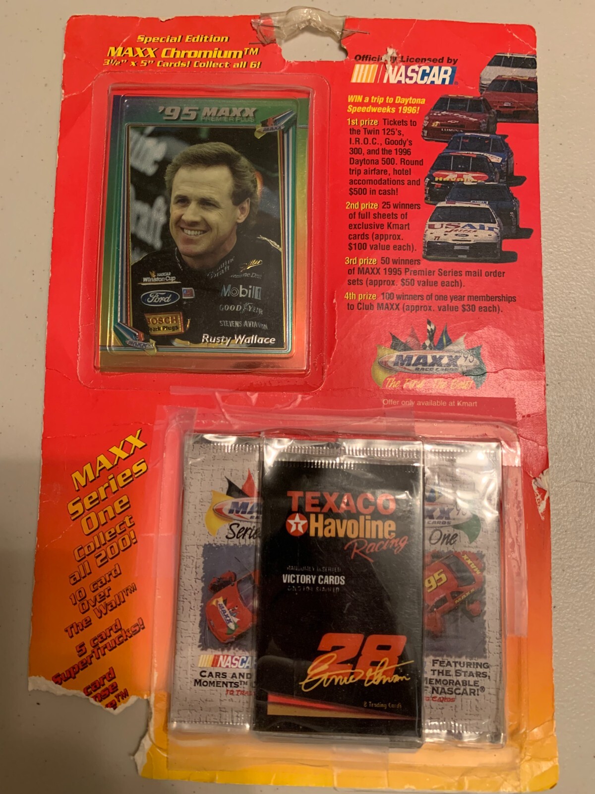1995 Maxx Race Cards Series One NASCAR Blister Pack (Rusty Wallace card ...