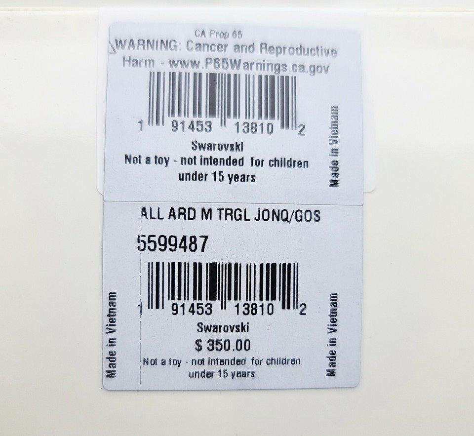 New 100% Authentic SWAROVSKI Yellow Gold Triangle Cut Crystal Necklace ...