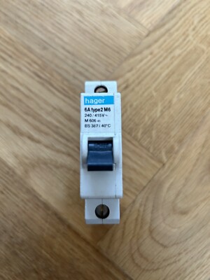 HAGER MCB 6 Amp Type 2 Mcb Circuit Breaker 6A M3 BS 3871 M606 45 5 ...